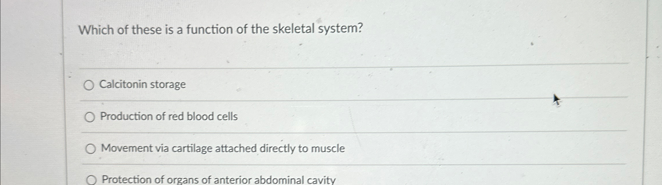 Solved Which of these is a function of the skeletal | Chegg.com