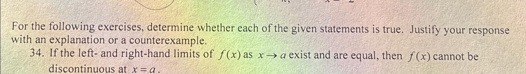 Solved For the following exercises, determine whether each | Chegg.com