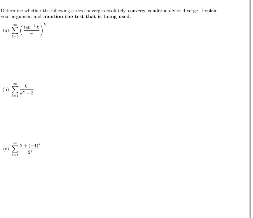 Solved Determine whether the following series converge | Chegg.com