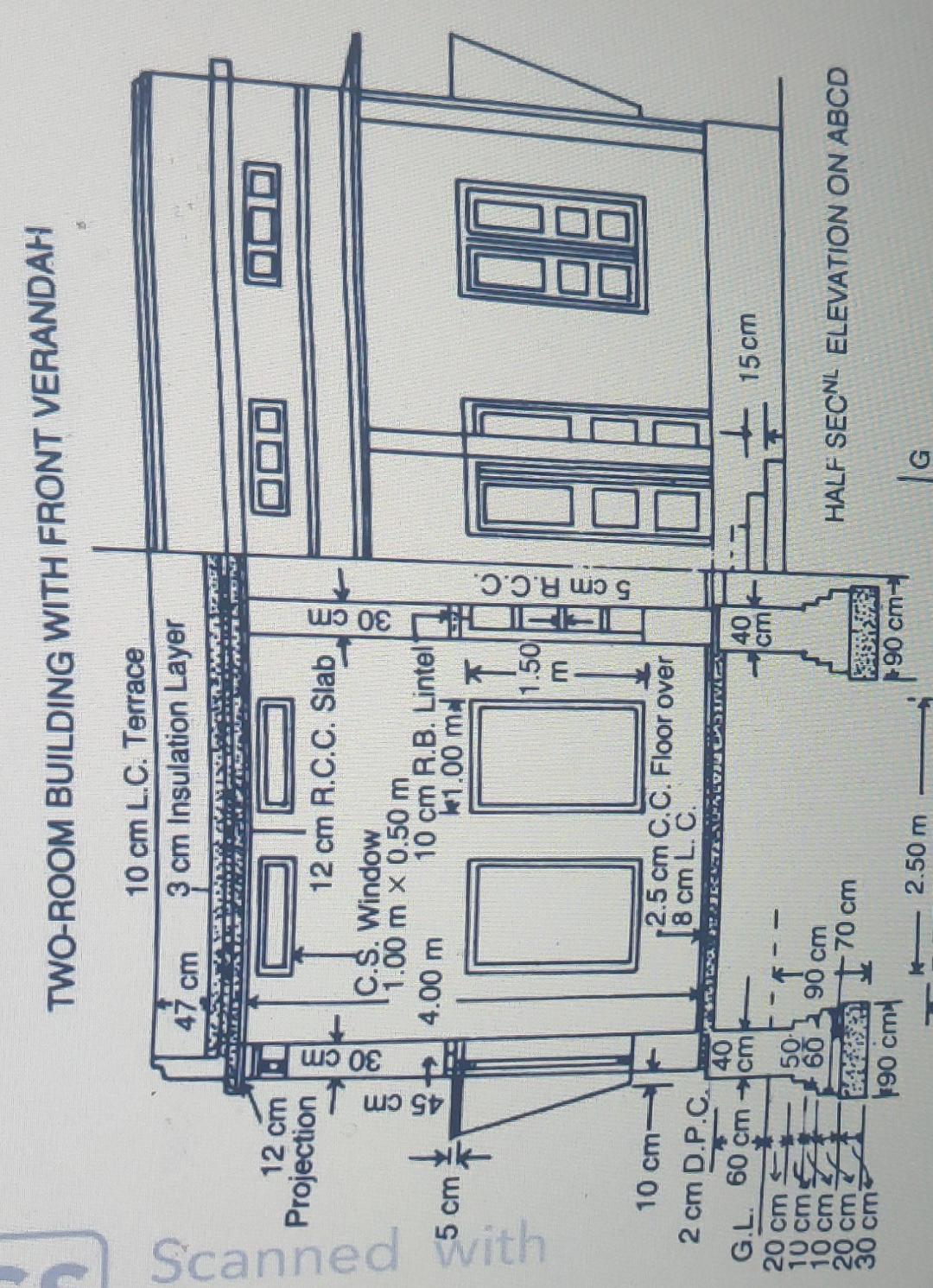 Solved CROSS-SECTION OF TWO-ROOMED BUILDING 12. a) | Chegg.com