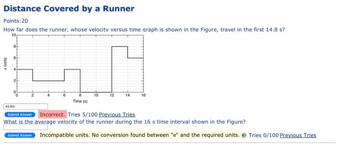 Solved Distance Covered by a RunnerHow far does the runner, | Chegg.com
