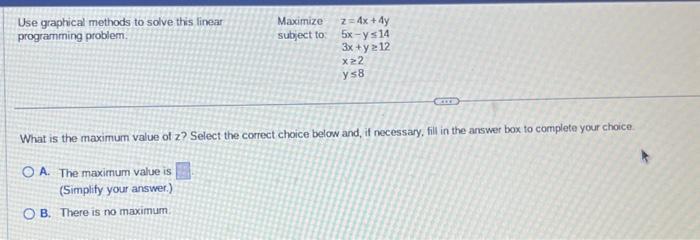 Solved Use graphical methods to solve this linear | Chegg.com