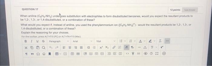 Solved When aniline (C6H5NH2) underyoes substitution with | Chegg.com