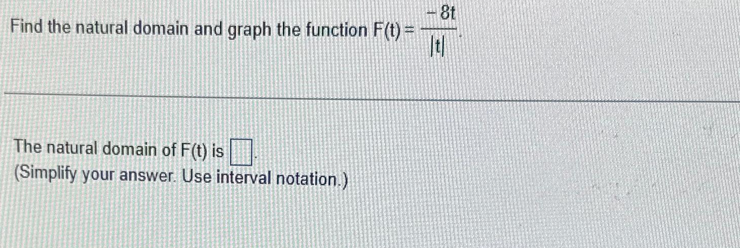 Solved Find the natural domain and graph the function | Chegg.com