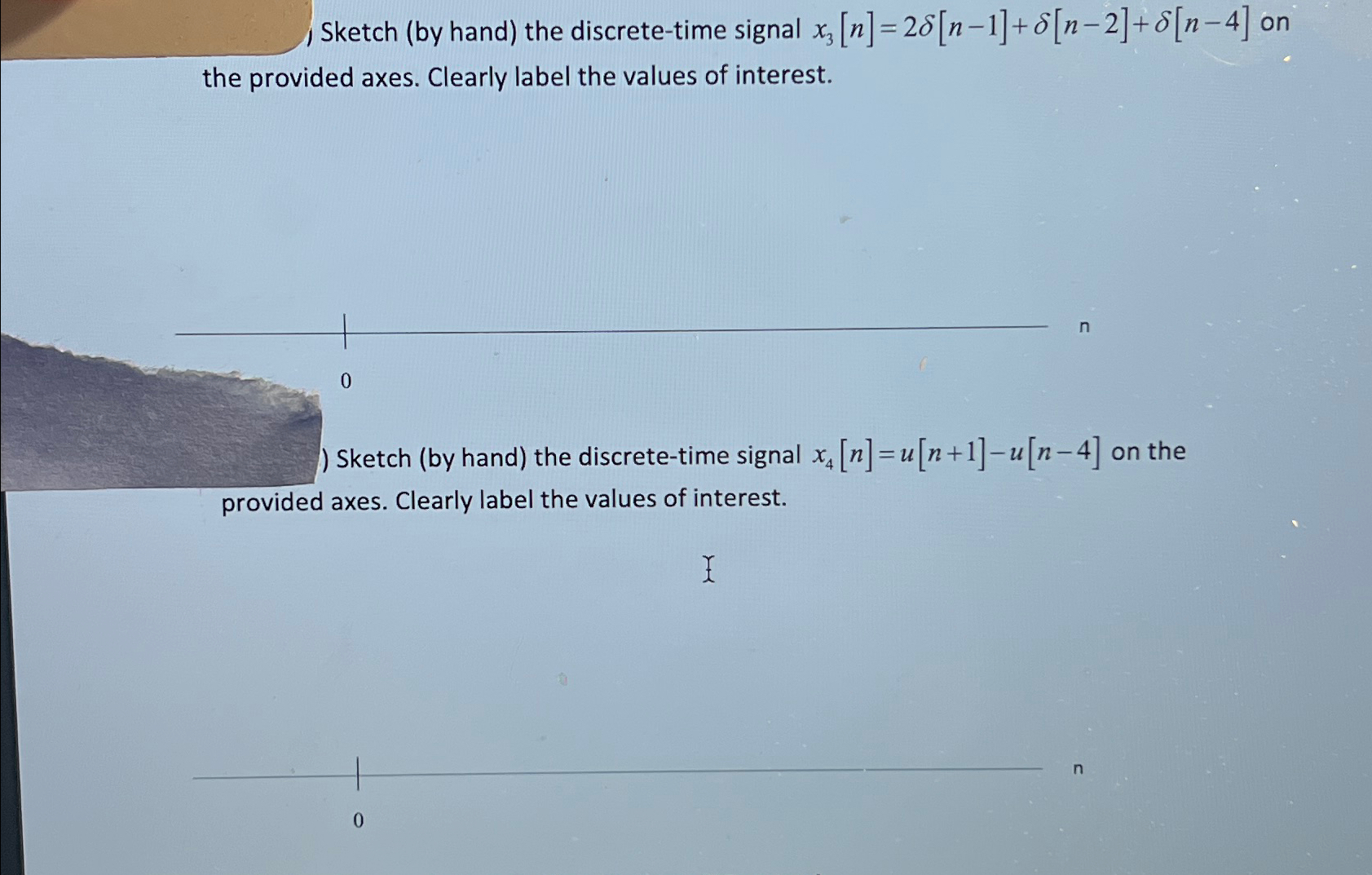 Solved Sketch (by hand) ﻿the discrete-time signal | Chegg.com