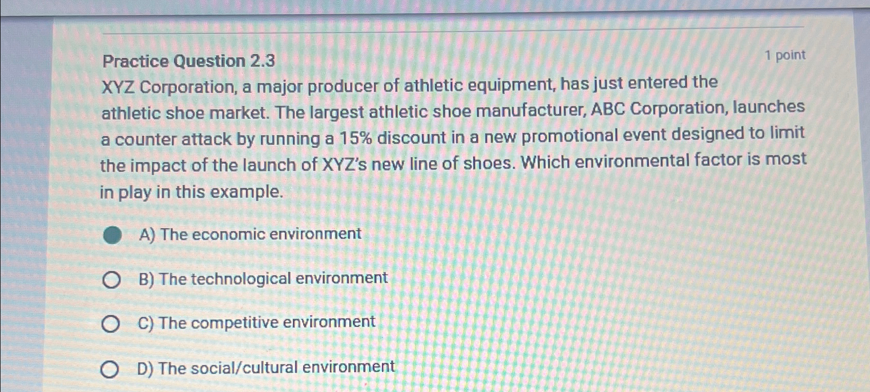 Solved Practice Question 2.31 ﻿point XYZ Corporation, a | Chegg.com
