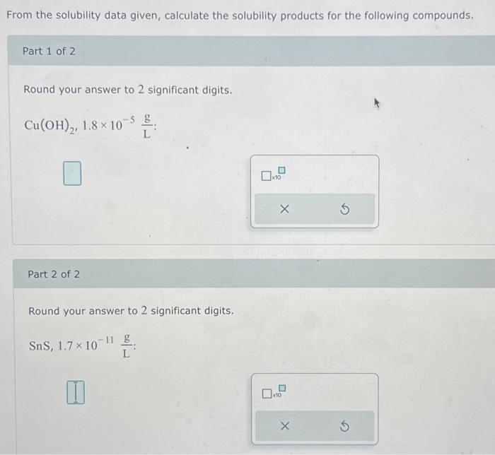 Solved from the solubility data given calculate the | Chegg.com
