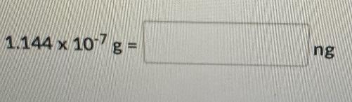 Solved 6.2 x 10-3 s= CS 9.8 x 10-4 L = mL 1.144 x 10-7 g | Chegg.com