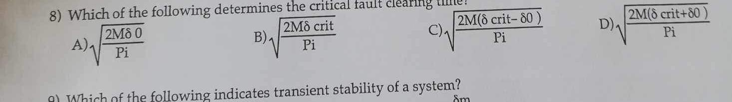 Solved Which of the following determines the critical fault | Chegg.com