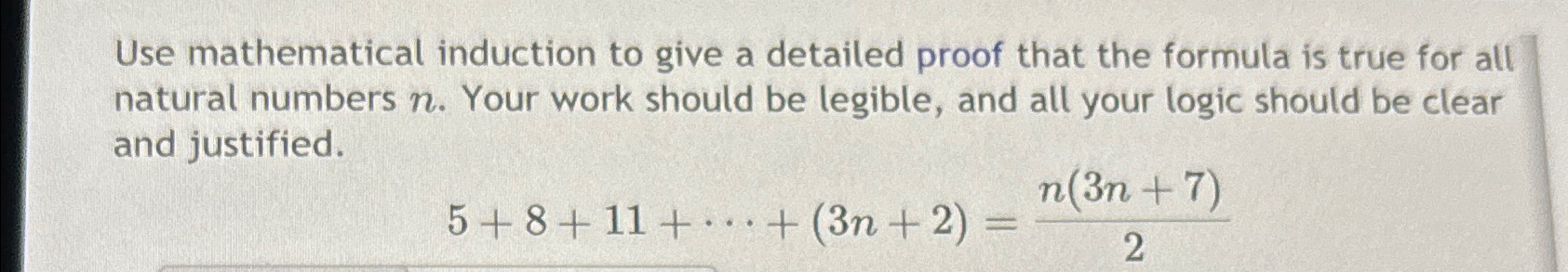 Solved Use mathematical induction to give a detailed proof | Chegg.com
