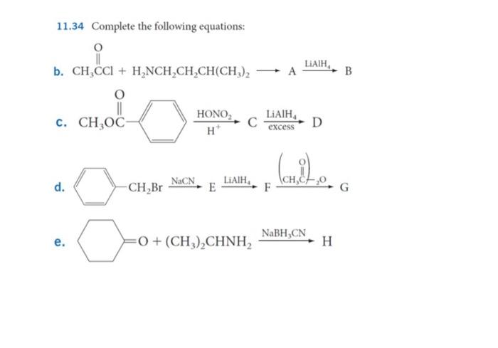 Solved 11.34 Complete the following equations: b. CH,CCI + | Chegg.com