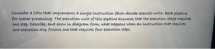 Solved consider a cpu that implements a single instruction | Chegg.com