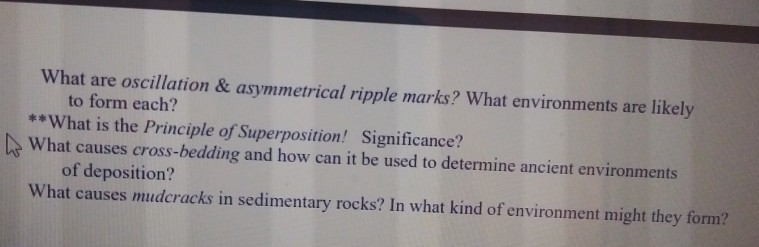 Solved What are oscillation & asymmetrical ripple marks? | Chegg.com