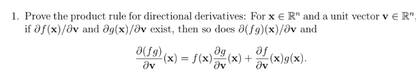 Solved 1. Prove the product rule for directional | Chegg.com