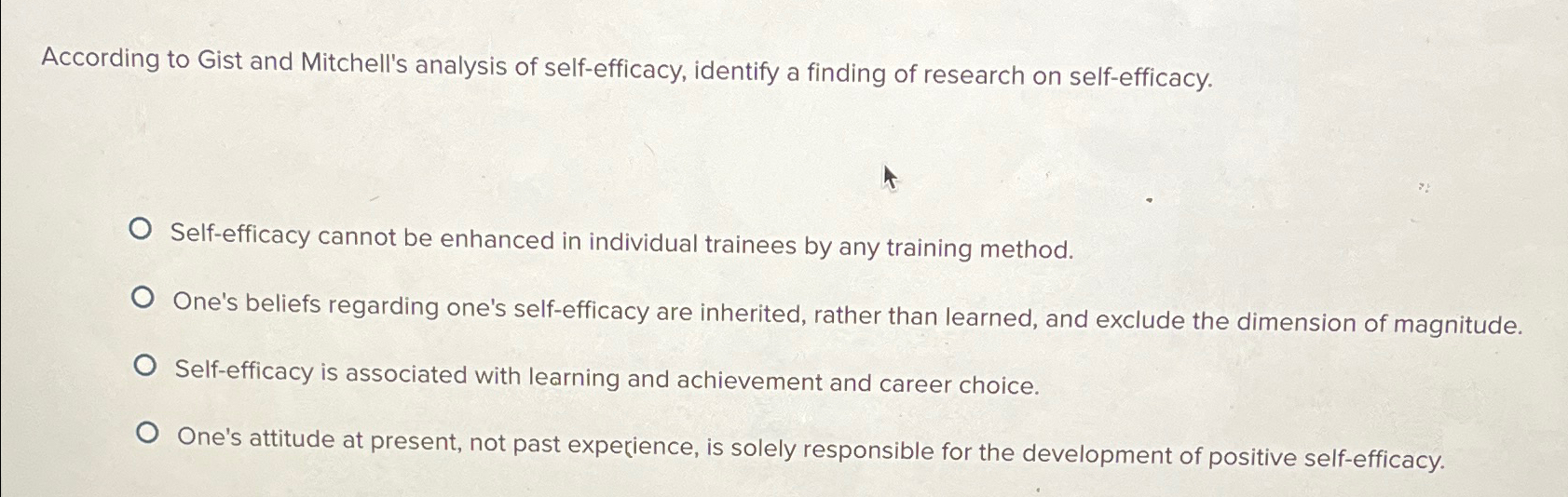 Solved According to Gist and Mitchell's analysis of | Chegg.com