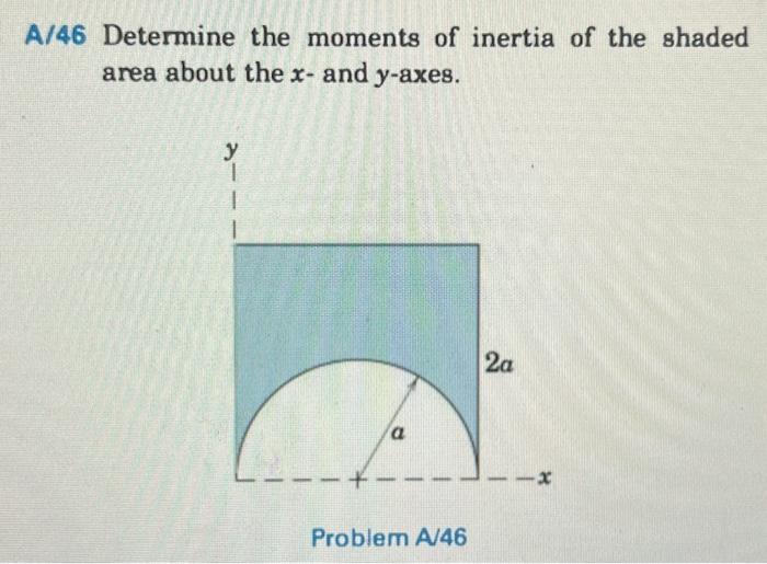 Solved A/42 Calculate the moment of inertia of the shaded | Chegg.com