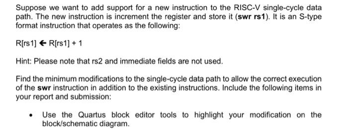 Solved Suppose we want to add support for a new instruction | Chegg.com