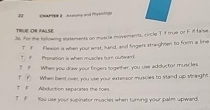 Solved 22CHAPTER 2 ﻿Anatomy and PhysiologyTRUE OR FALSE36. | Chegg.com