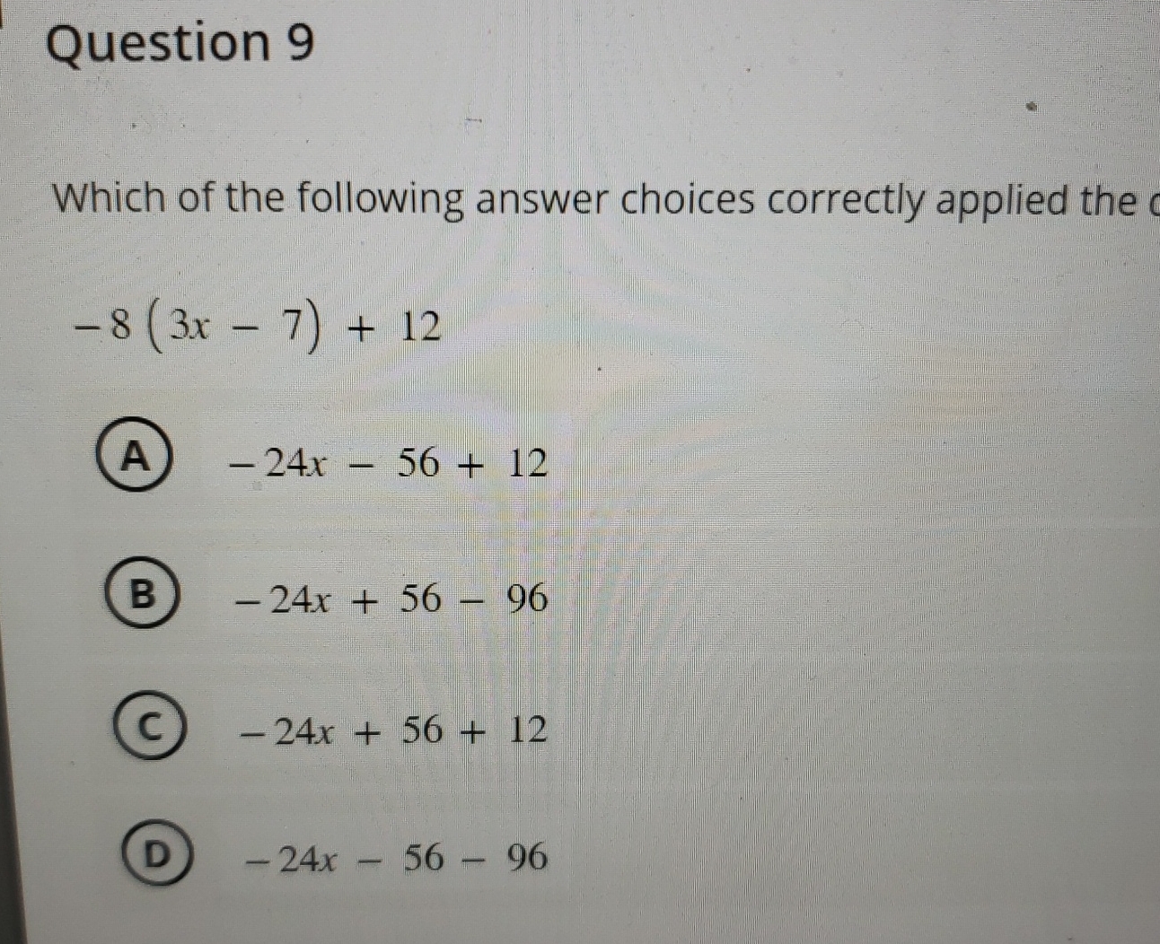 Solved Question 9Which of the following answer choices | Chegg.com