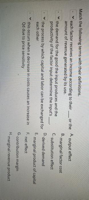 Solved Match the following terms with their definitions. | Chegg.com