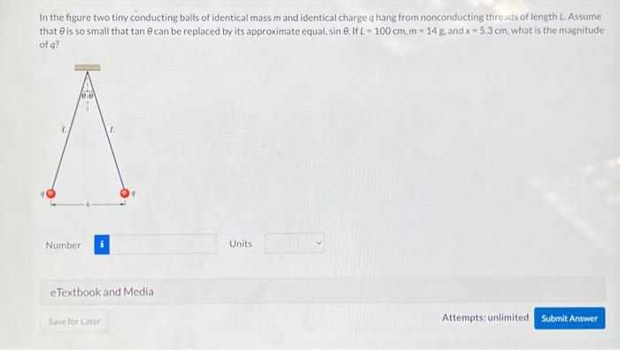Solved In the figure two tiny conducting balls of identical | Chegg.com