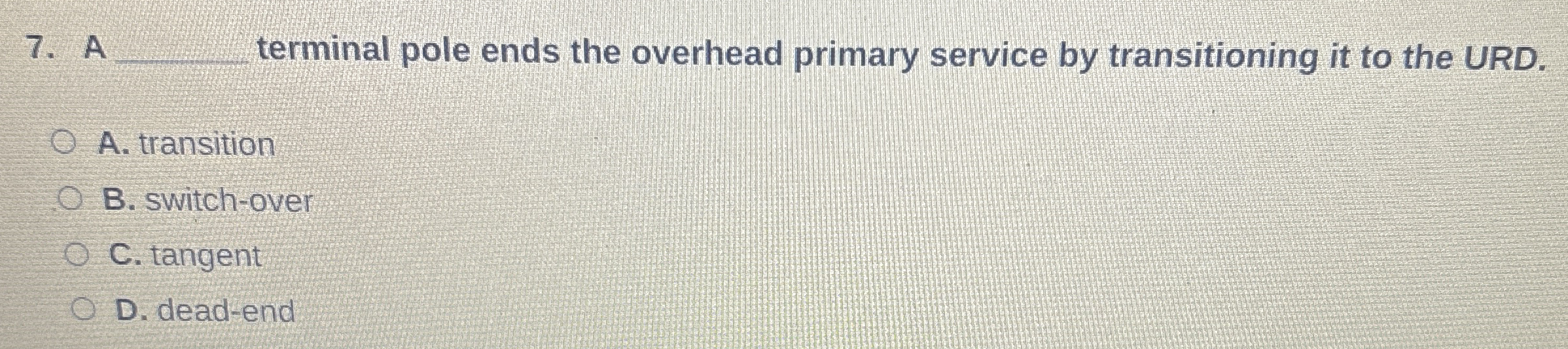 A q, ﻿terminal pole ends the overhead primary service | Chegg.com