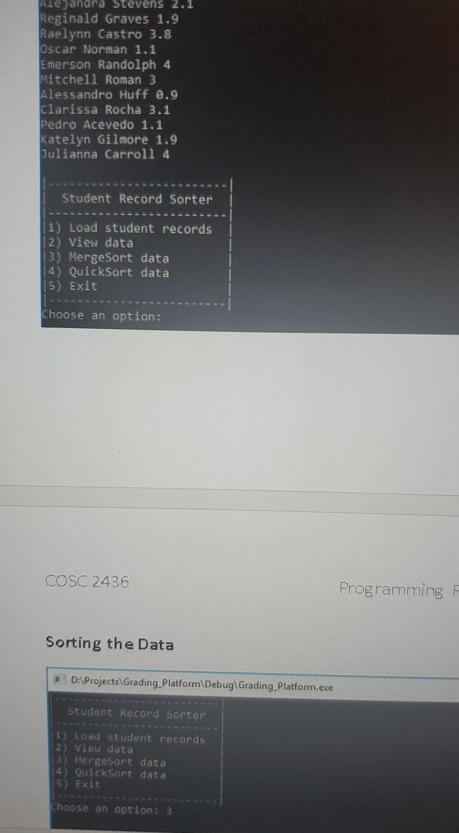 Solved Lab 5 Advanced Sorting Algorithms In Class We