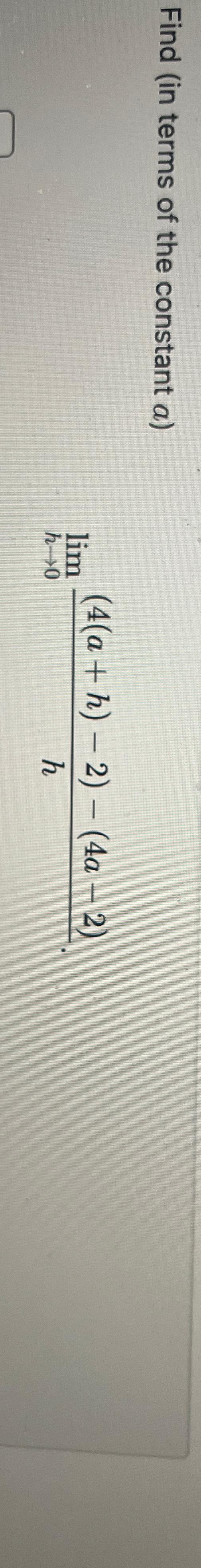 Solved Find (in terms of the constant | Chegg.com