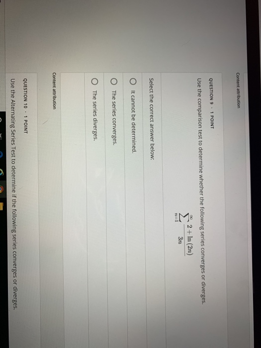 Solved Content attribution QUESTION 9.1 POINT Use the | Chegg.com