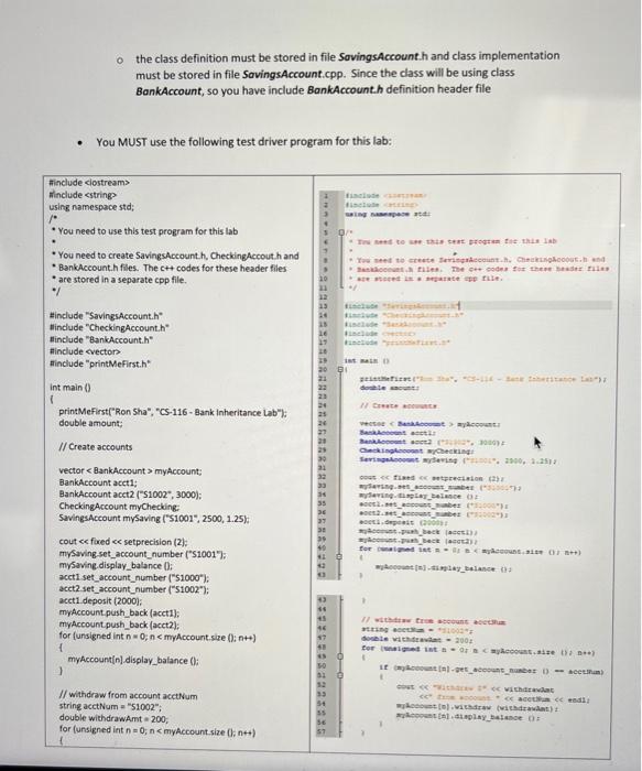 Solved 1. Define a class BankAccount which contains the | Chegg.com