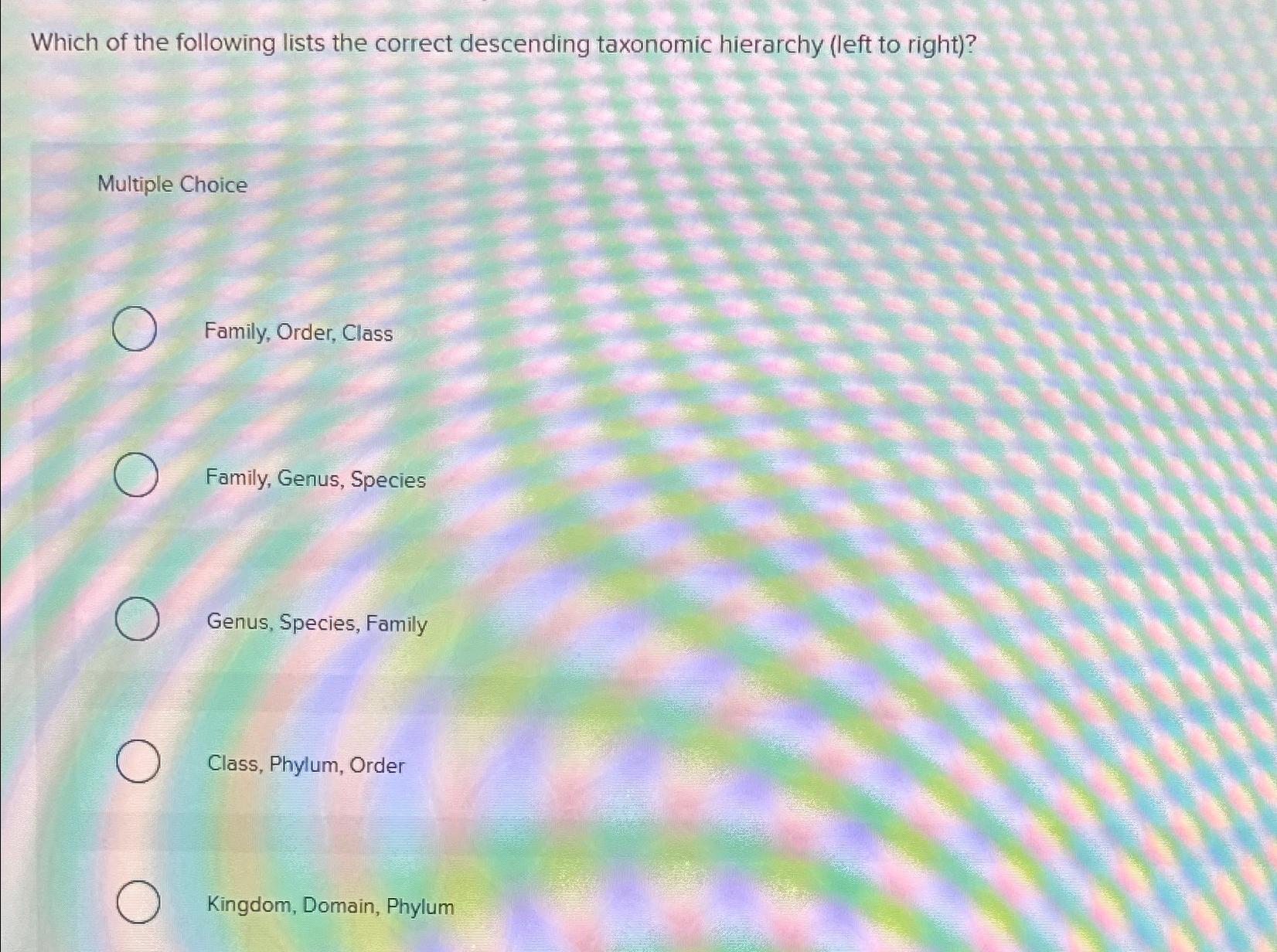 Solved Which of the following lists the correct descending | Chegg.com