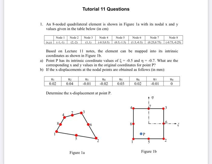 Solved 1. An 8-noded quadrilateral element is shown in | Chegg.com