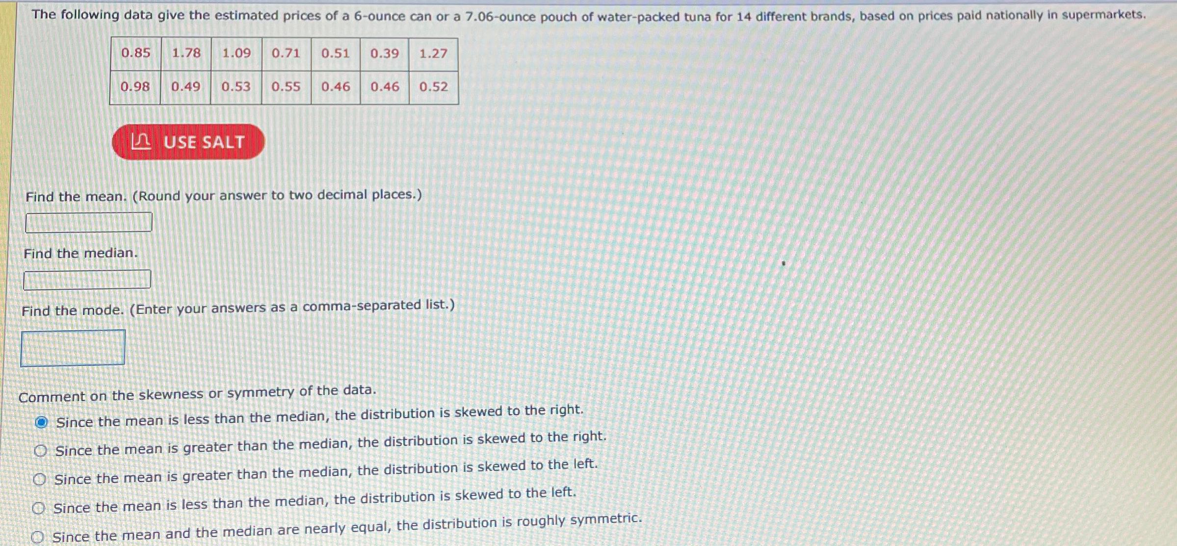 Solved The following data give the estimated prices of a | Chegg.com
