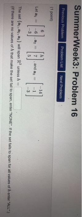 Solved Summerweek3 Problem 13 Previous Problem Problem List 6966