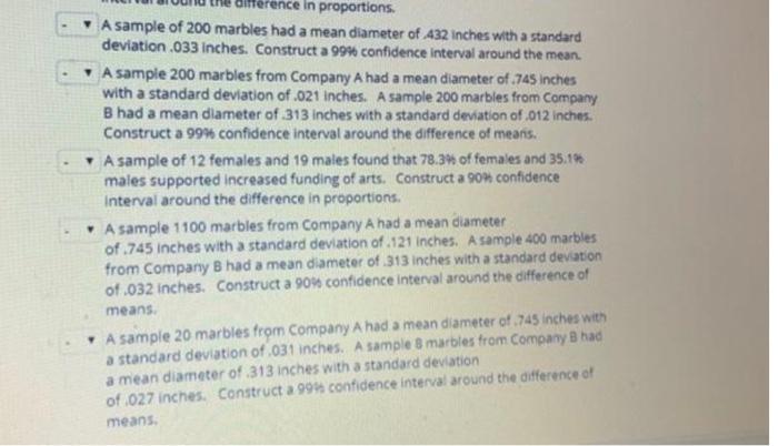 Solved Terence in proportions. A sample of 200 marbles had a | Chegg.com