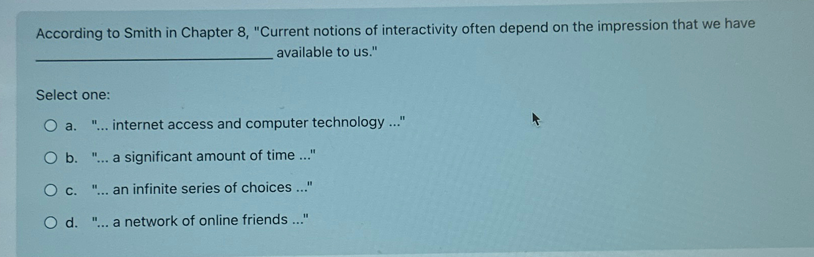 Solved According to Smith in Chapter 8, ﻿"Current notions of | Chegg.com