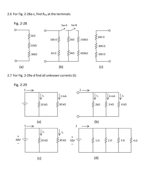 Solved 2.6 For Fig. 2-28a-c, find Req at the terminals: (a) | Chegg.com