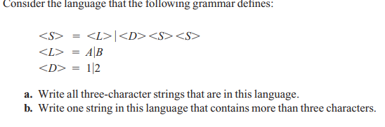 Solved Consider the language that the following grammar | Chegg.com