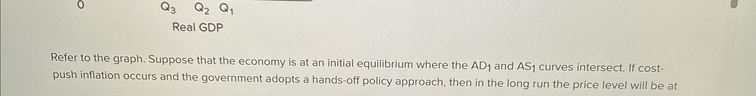 Solved Q3,Q2,Q1Real GDPRefer to the graph. Suppose that the | Chegg.com