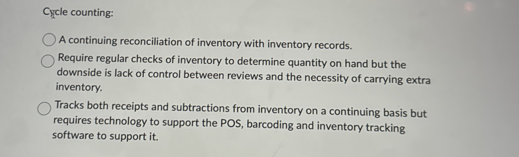 Solved Cyicle counting:A continuing reconciliation of | Chegg.com
