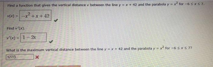 Solved Find a function that gives the vertical distance v | Chegg.com
