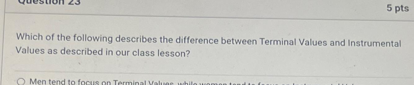 Solved 5ptsWhich of the following describes the difference | Chegg.com