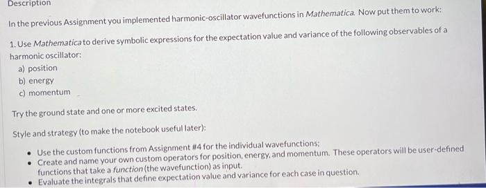 Solved 1. Use Mathematica to derive symbolic expressions for | Chegg.com