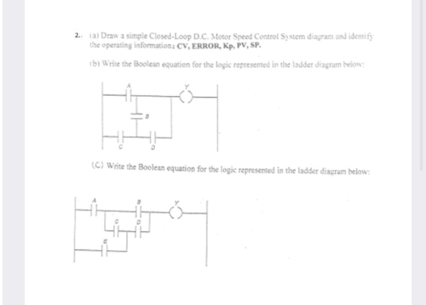 (a) ﻿Draw a simple Closed-Loop D.C. ﻿Motor Speed | Chegg.com