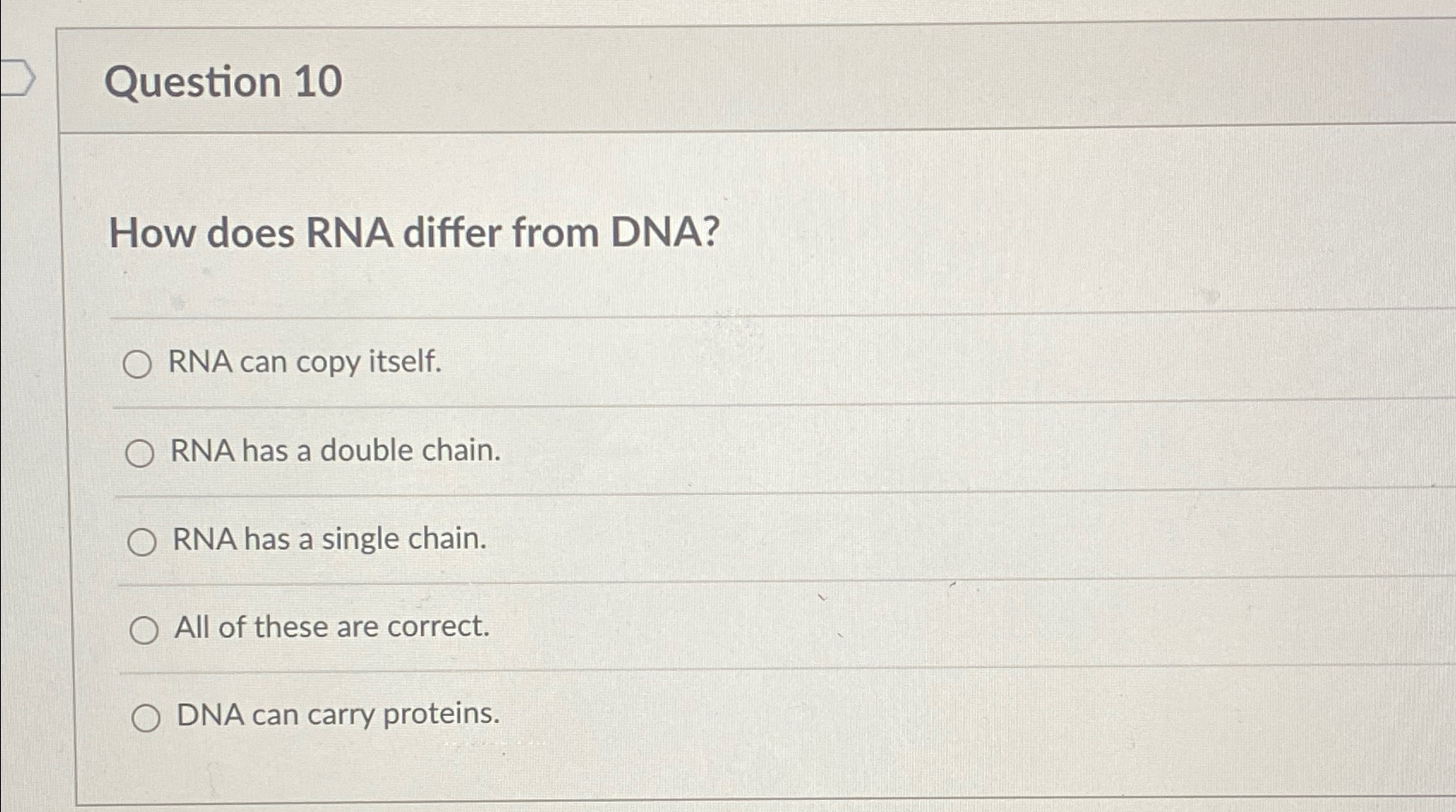 Solved How does RNA differ from DNA?RNA can copy itself.RNA | Chegg.com