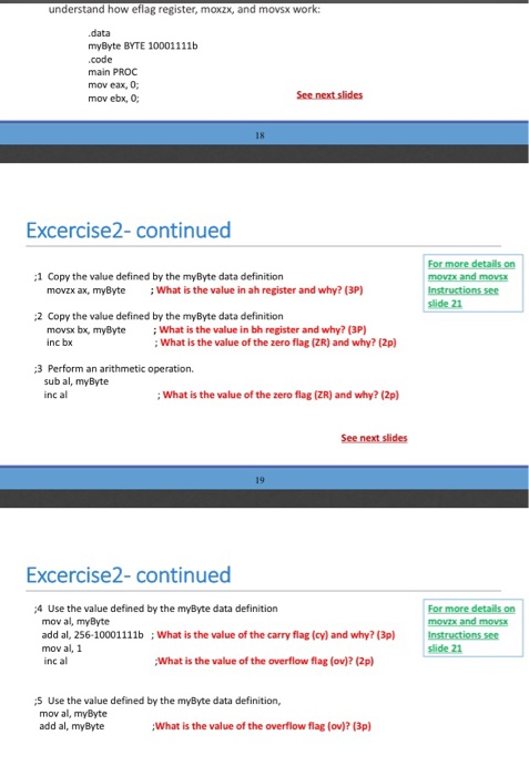 Solved understand how eflag register, maxzx, and movsx work: | Chegg.com