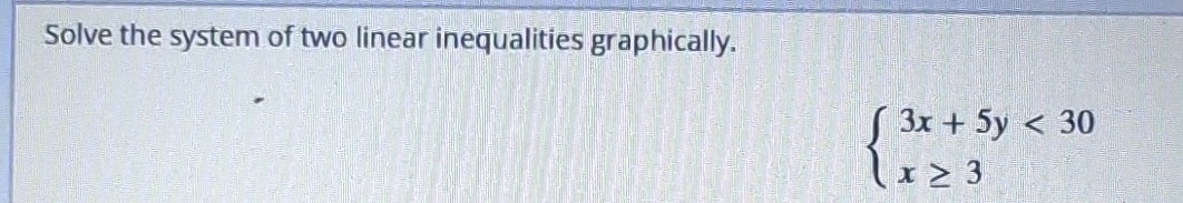 Solve the system of two linear inequalities | Chegg.com