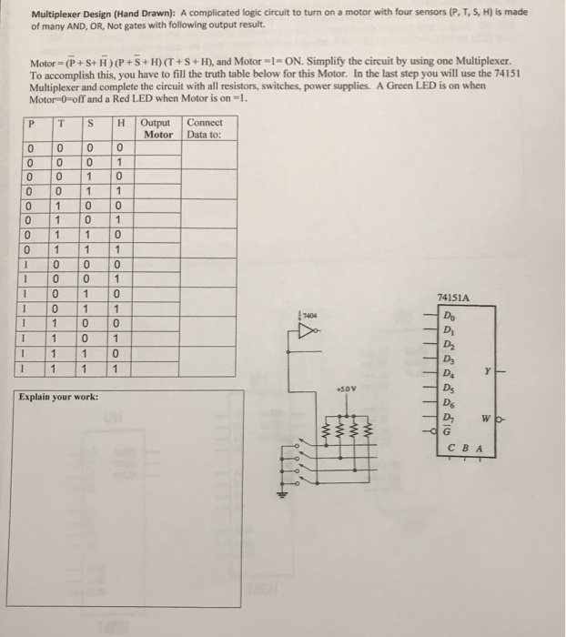 Solved Multiplexer Design (Hand Drawn): A complicated logic | Chegg.com