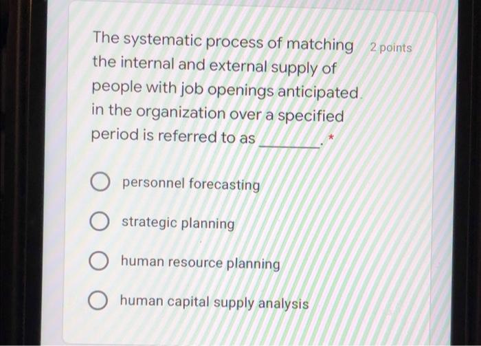Solved The systematic process of matching 2 points the | Chegg.com