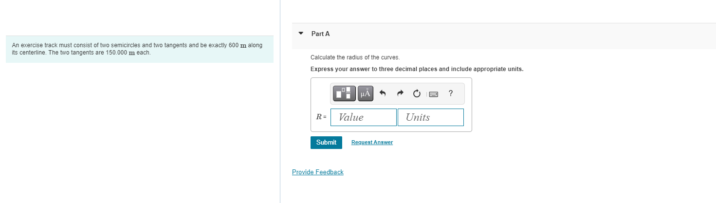 Solved An exercise track must consist of two semicircles and | Chegg.com